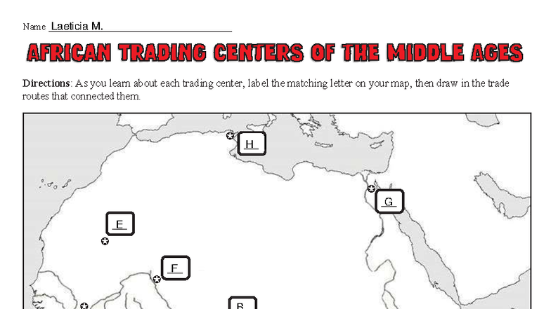 African Trading Centers: Key Insights and Map Directions - Studocu