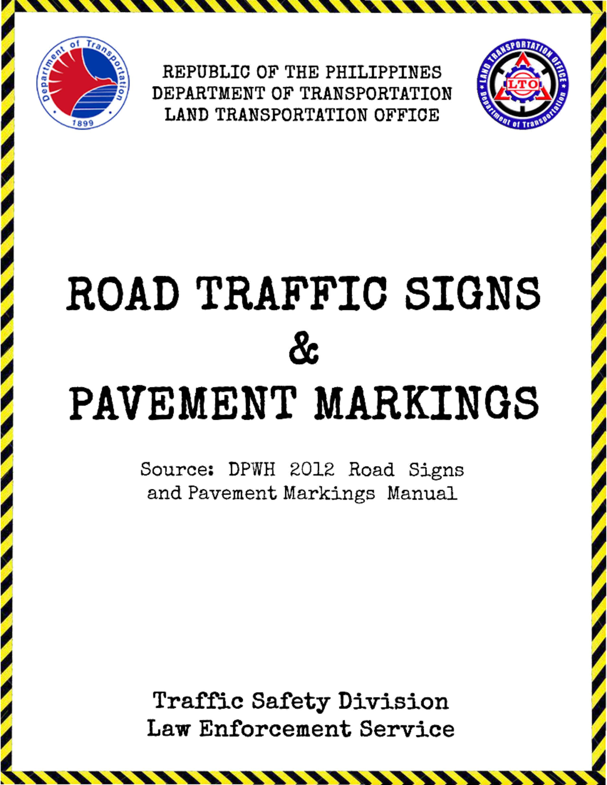 Road Traffic Signs & Pavement Markings Manual (Philippines) - Studocu