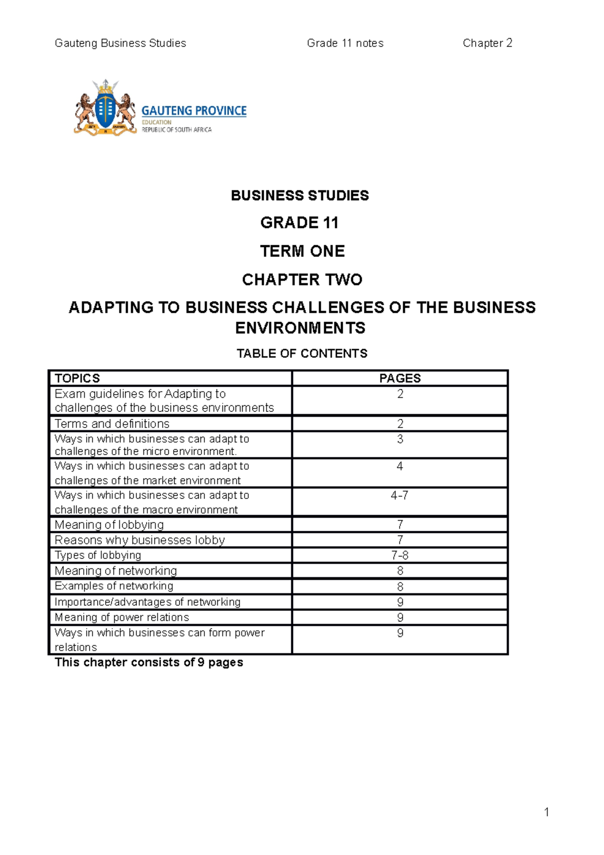 BE CH 2 Adapting TO Challnges OF B Enviros GR 11 2020 - BUSINESS ...