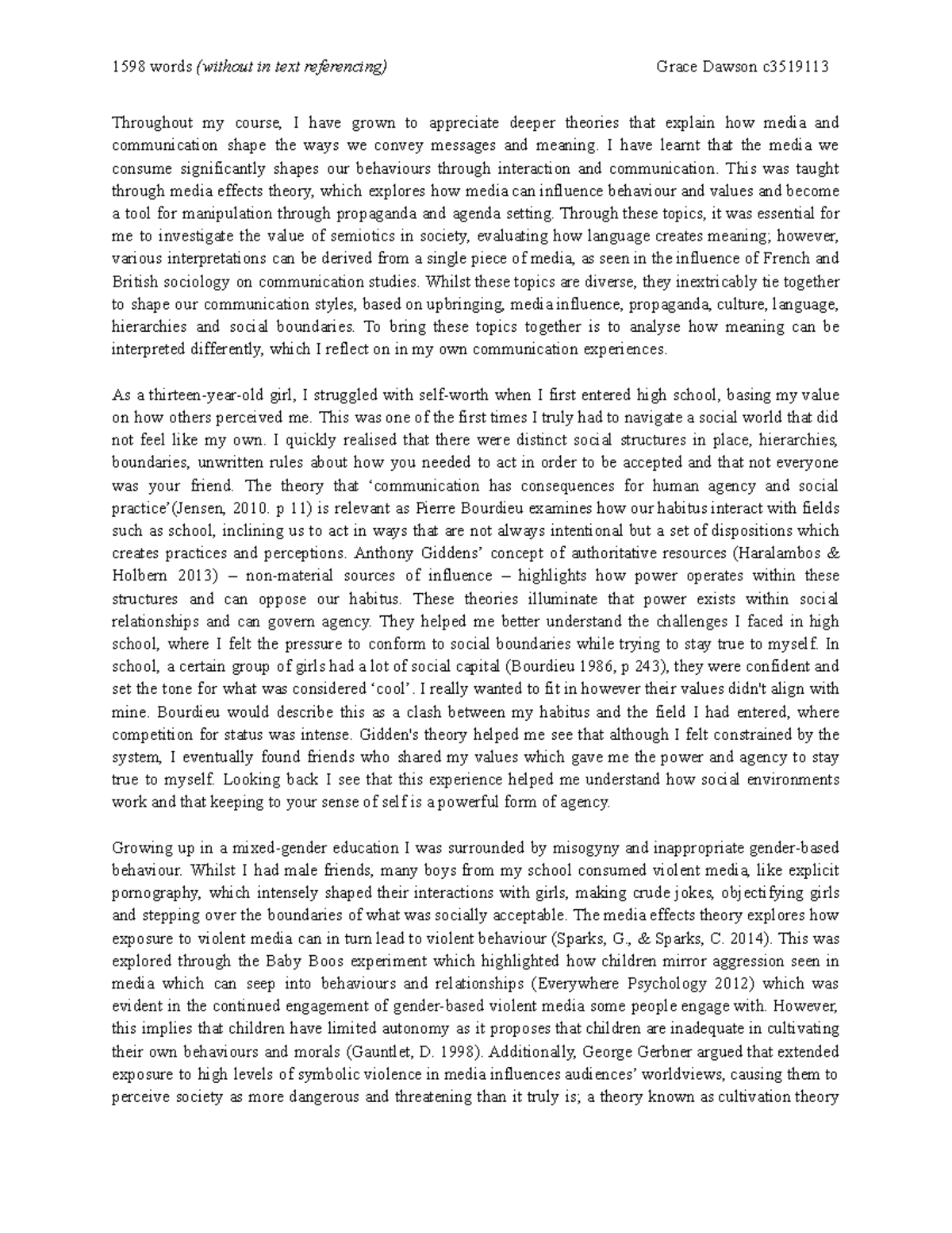 CMNS Major Essay: Exploring Media Effects and Semiotics in ...