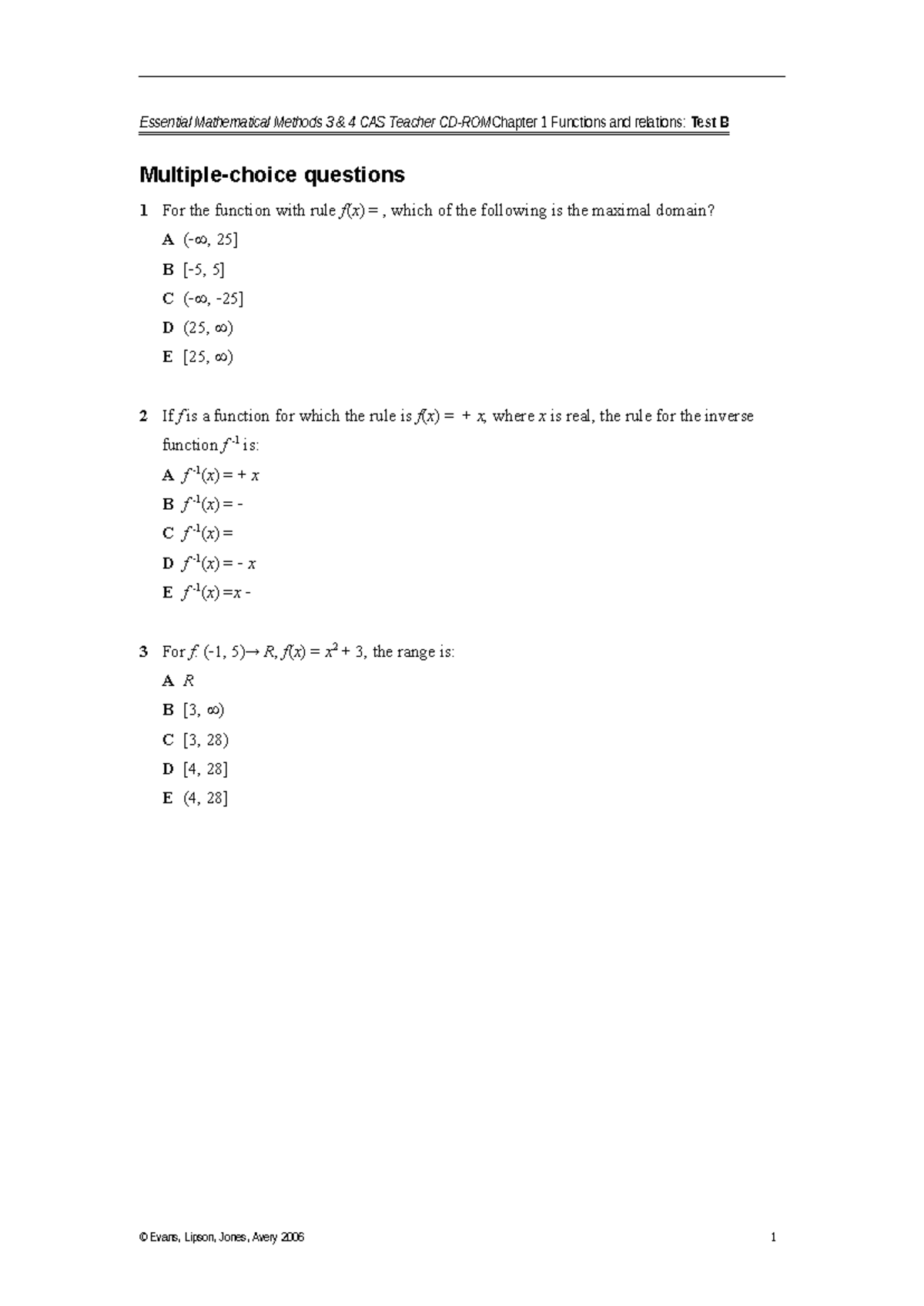 Ch01 B - mm unit34 ch1 test - Multiple-choice questions 1 For the ...