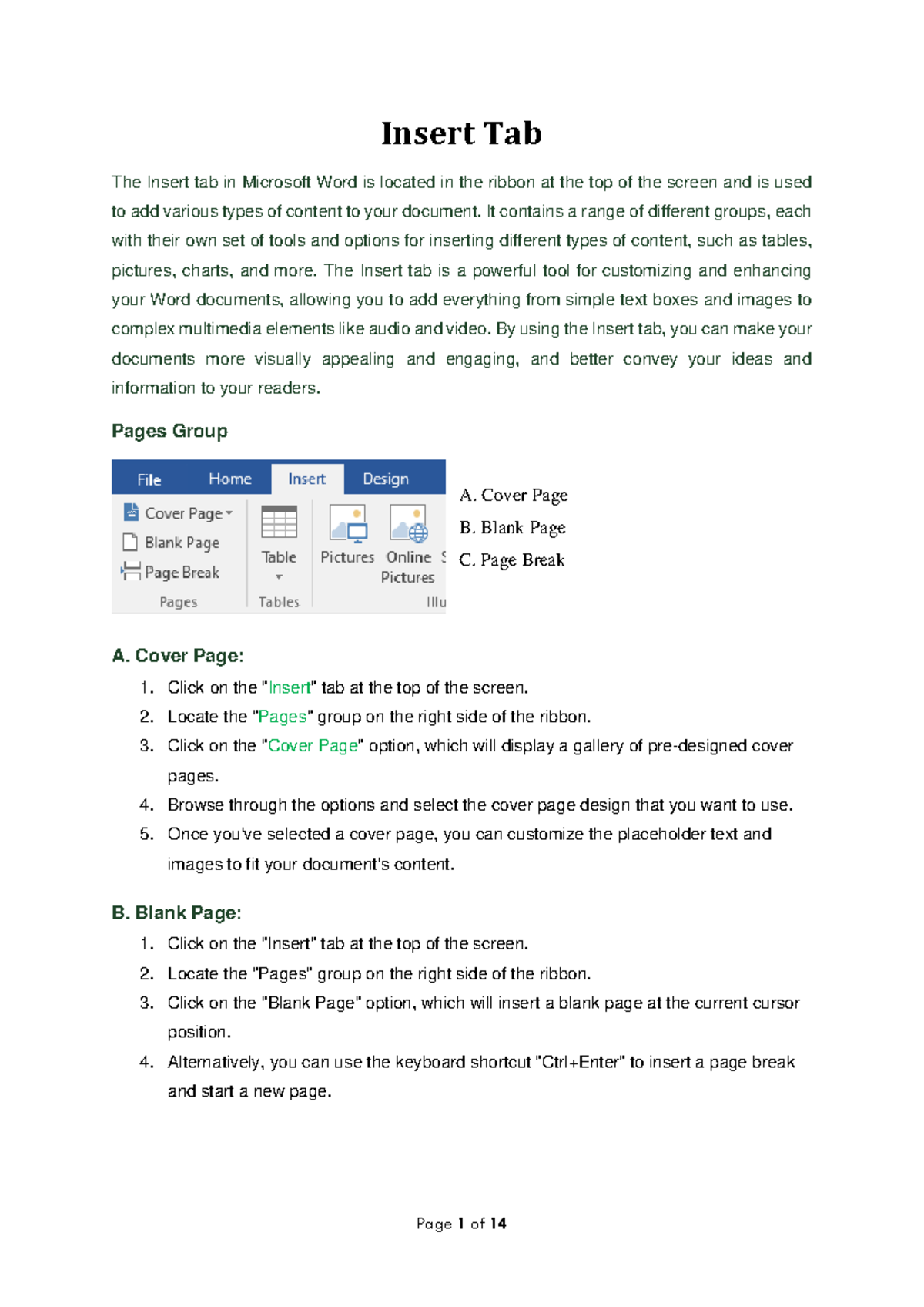 MS Word Insert Tab Guide: Enhancing Your Documents with Ease - Studocu