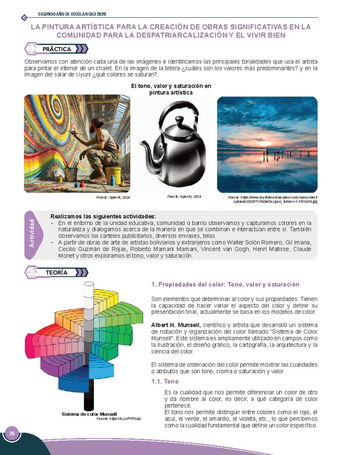2do Año de Escolaridad 2025: Artes Plásticas y Visuales - Tono, Valor y ...