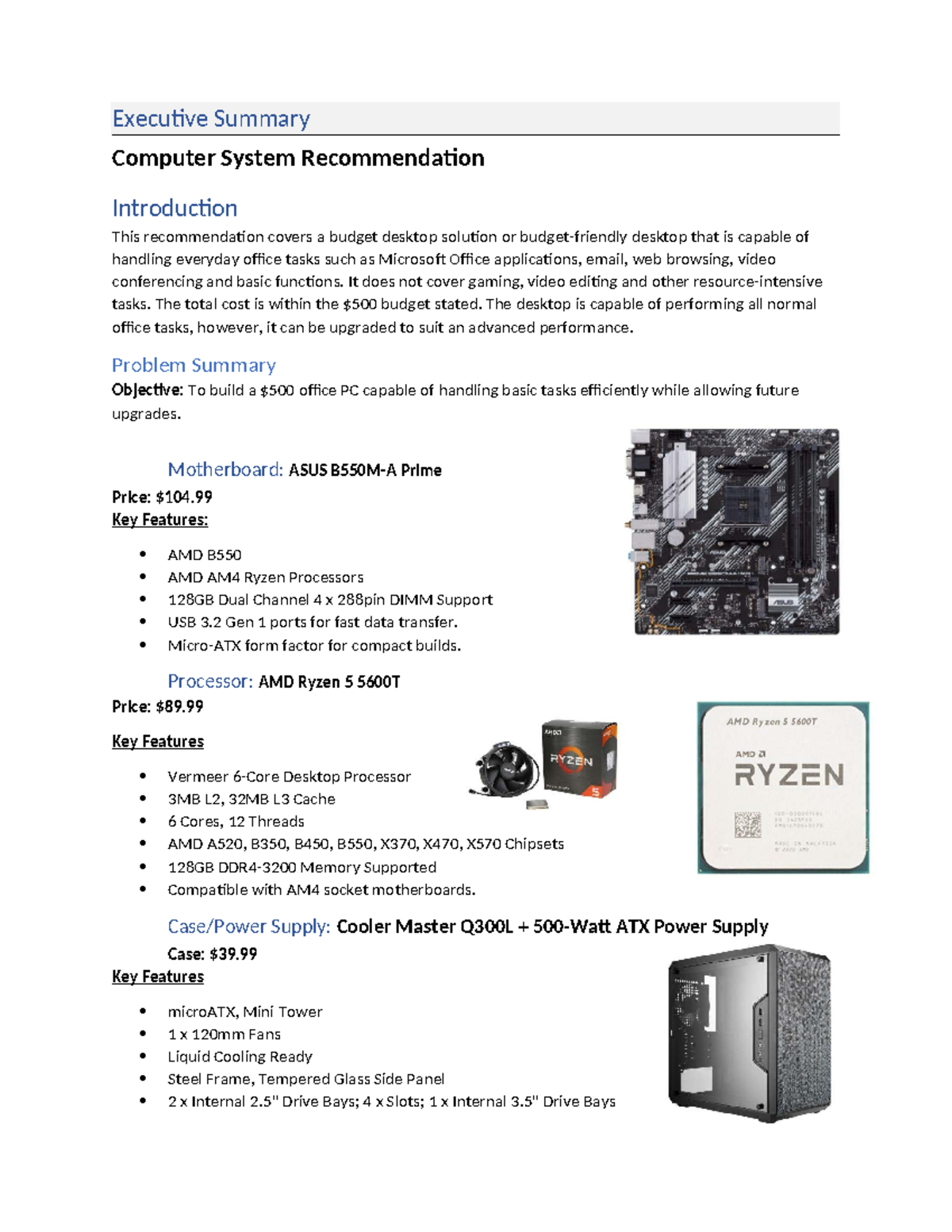 IT 102 4.3 Project Executive Summary - Executive Summary Computer ...