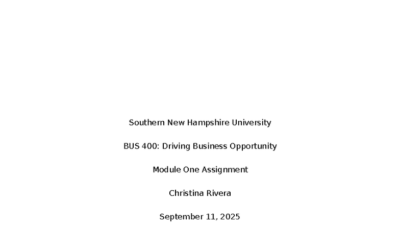 BUS 400: Module 1 Assignment on DoorDash Business Analysis - Studocu