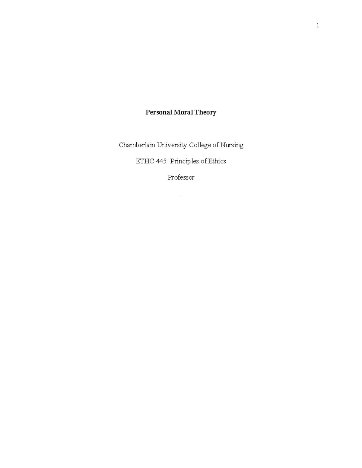 ETHC 445: Personal Moral Theory & Ethical Dilemmas in Jane Doe Case ...
