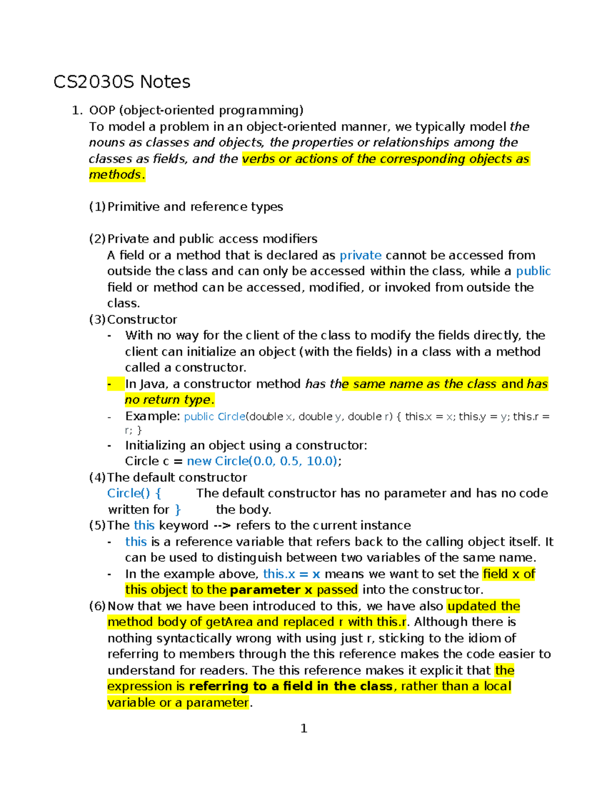CS2030S Object-Oriented Programming Concepts and Principles Notes - Studocu
