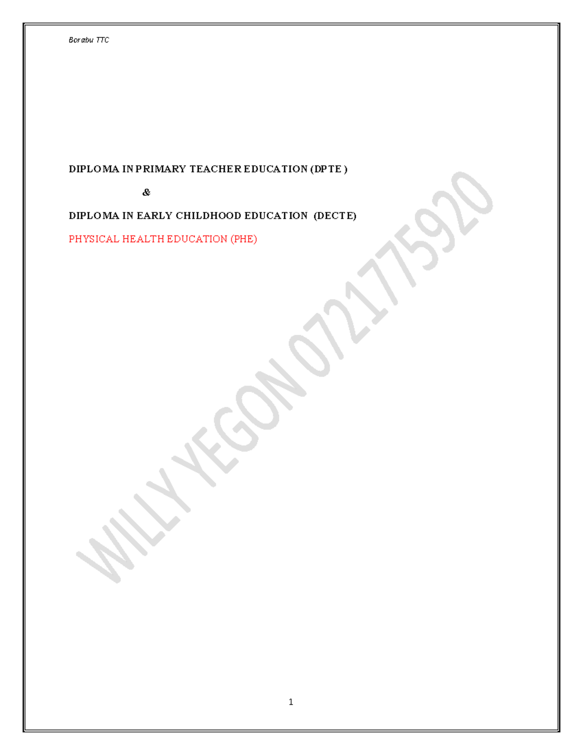 PHE Notes: Overview of Physical Health Education and First Aid Concepts ...