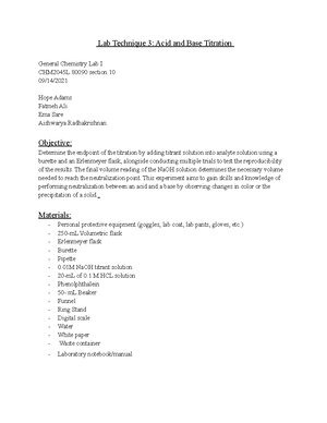 Post Lab 2 CHM2045L - module 2 post lab - Post-Lab #2 Summary Post Lab ...