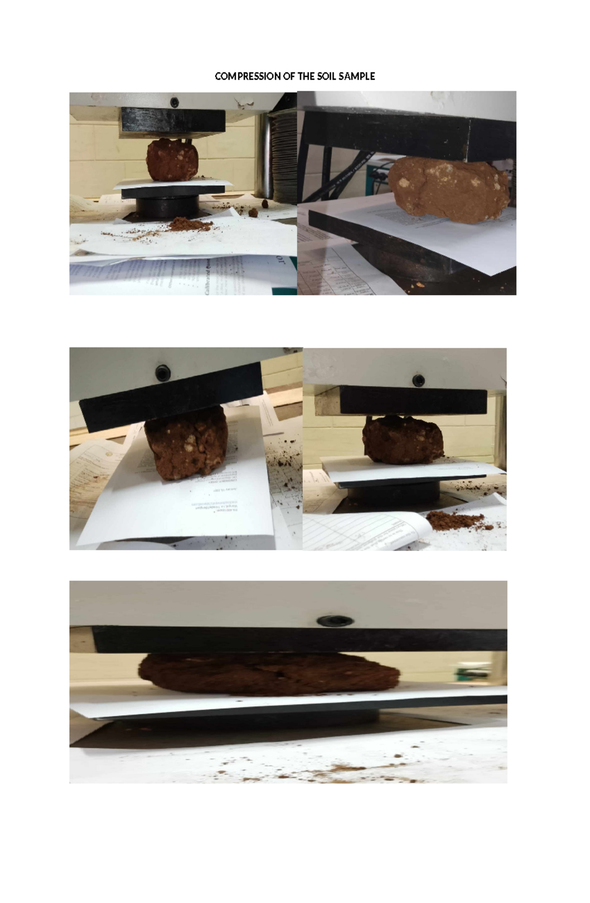 Compression OF THE SOIL Sample - Civil Engineering - COMPRESSION OF THE ...