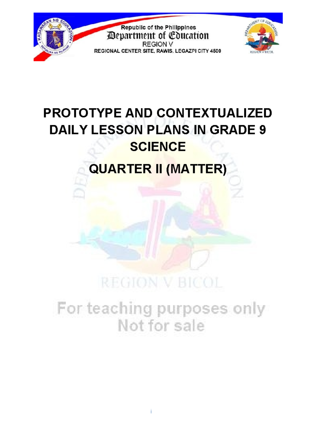Grade 9 Science Q2 - Daily Lesson Plans and Activities on Matter - Studocu