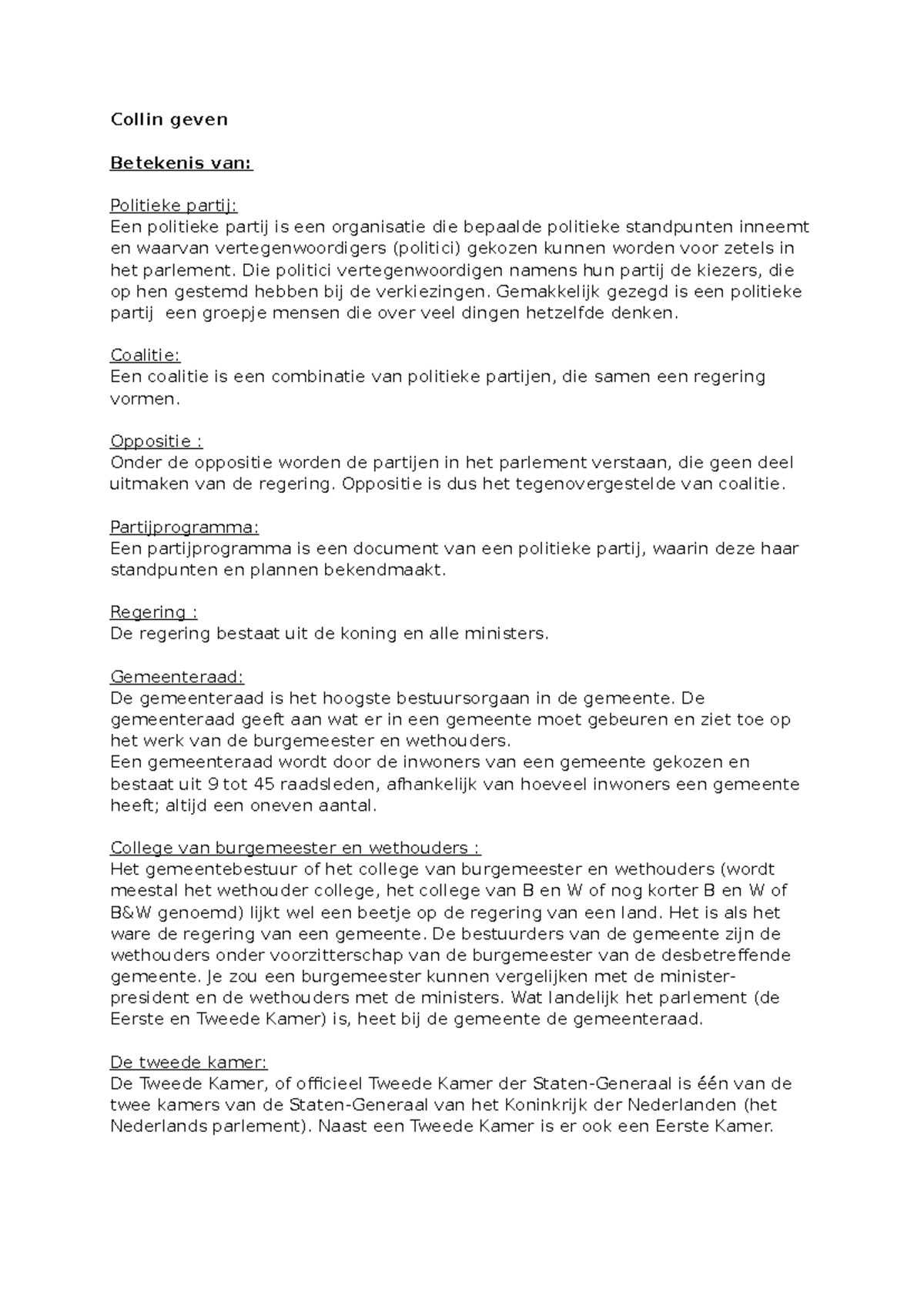 Burgerschap en Politiek: Definitie & Standpunten van Partijen - Studeersnel