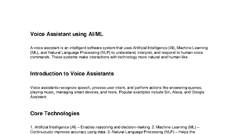 Enhanced Voice Assistant Presentation (CS101) - Studocu