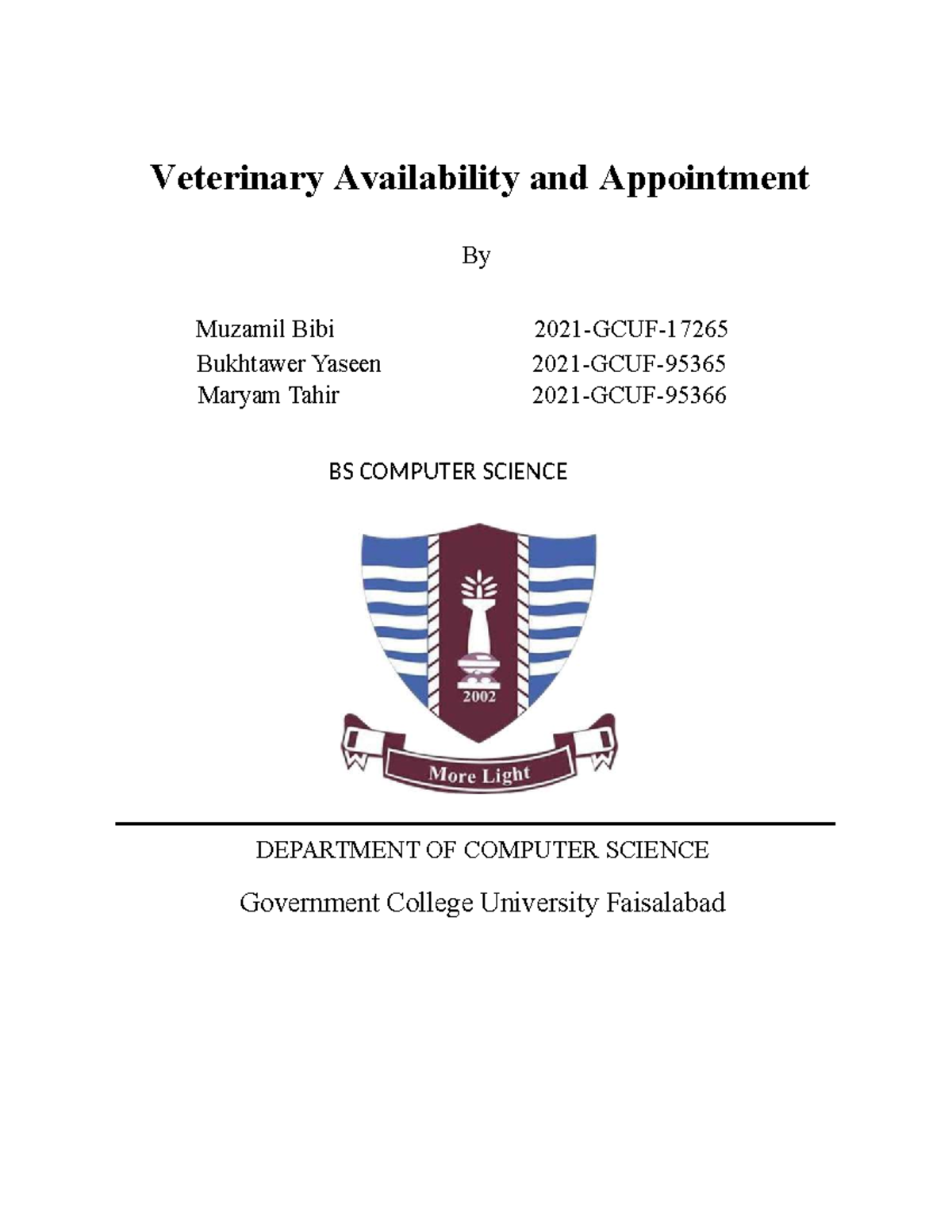Veterinary Availability and Appointment System Proposal - BSCS Project ...