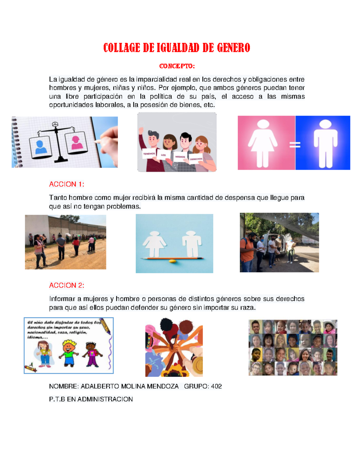 Collage DE Igualdad DE Genero - COLLAGE DE IGUALDAD DE GENERO CONCEPTO ...