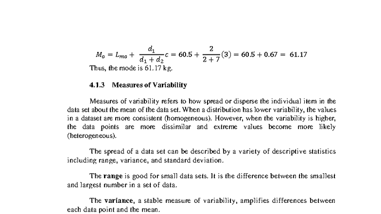 Variability and Skewness in Data Analysis - MATH 108 Notes - Studocu