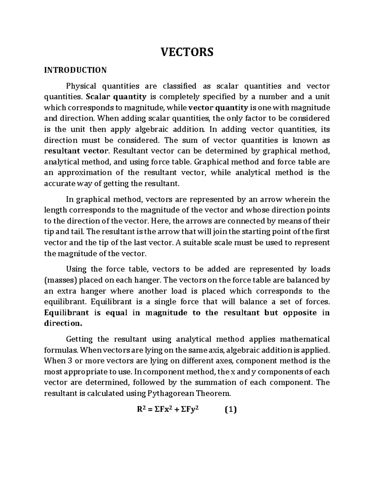 PfE-Lab-Exp 2: Analyzing Resultant Vectors via Graphical & Analytic ...
