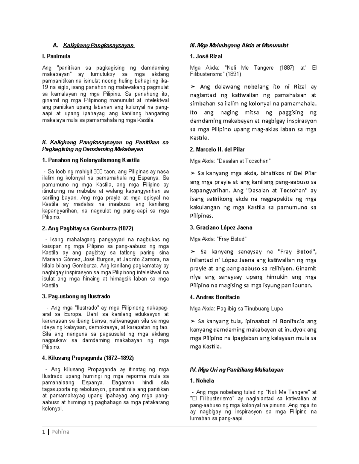 Kaligirang Pangkasaysayan ng Panitikan sa Pagkagising ng Damdaming ...