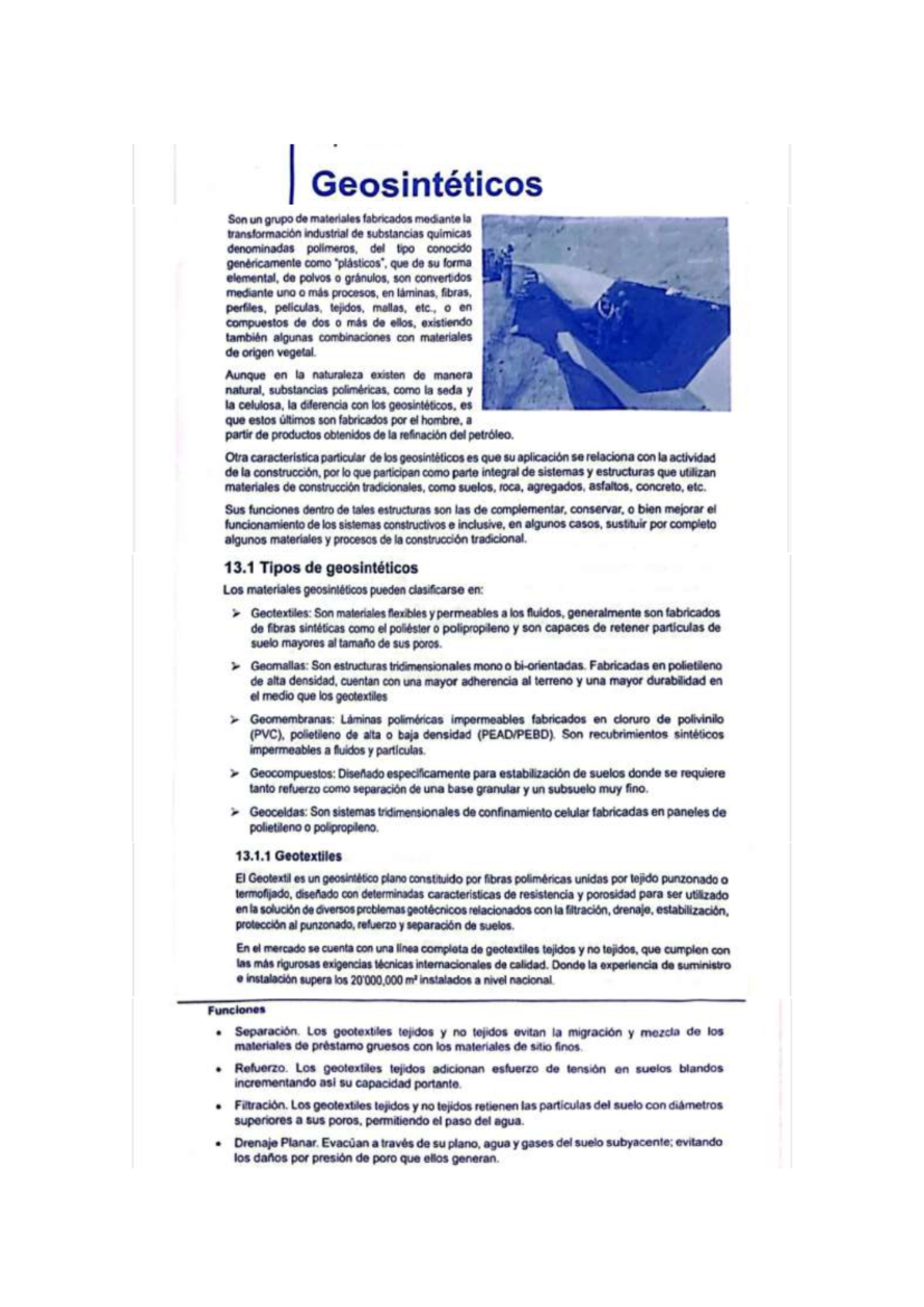 Geosintéticos: Materiales y Aplicaciones en Ingeniería Civil FIII - Studocu