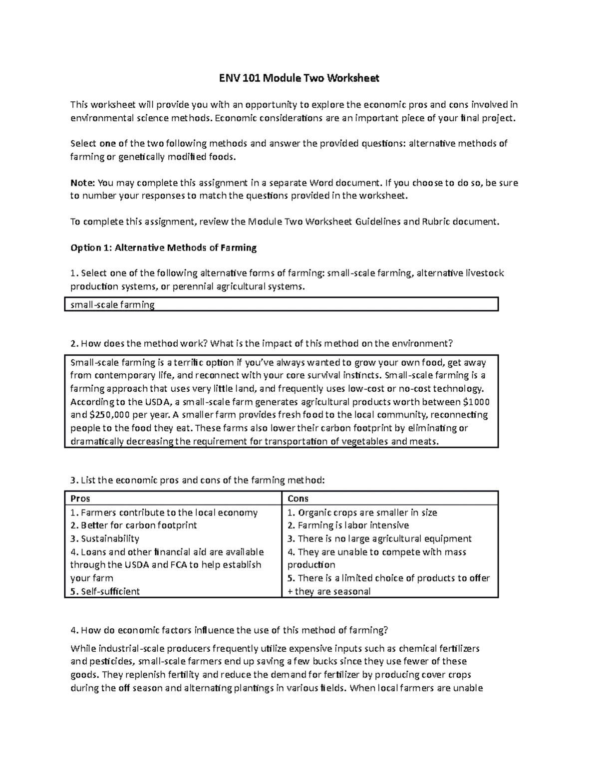 ENV 101 Module Four Worksheet: Peer-Reviewed Article Analysis - Studocu