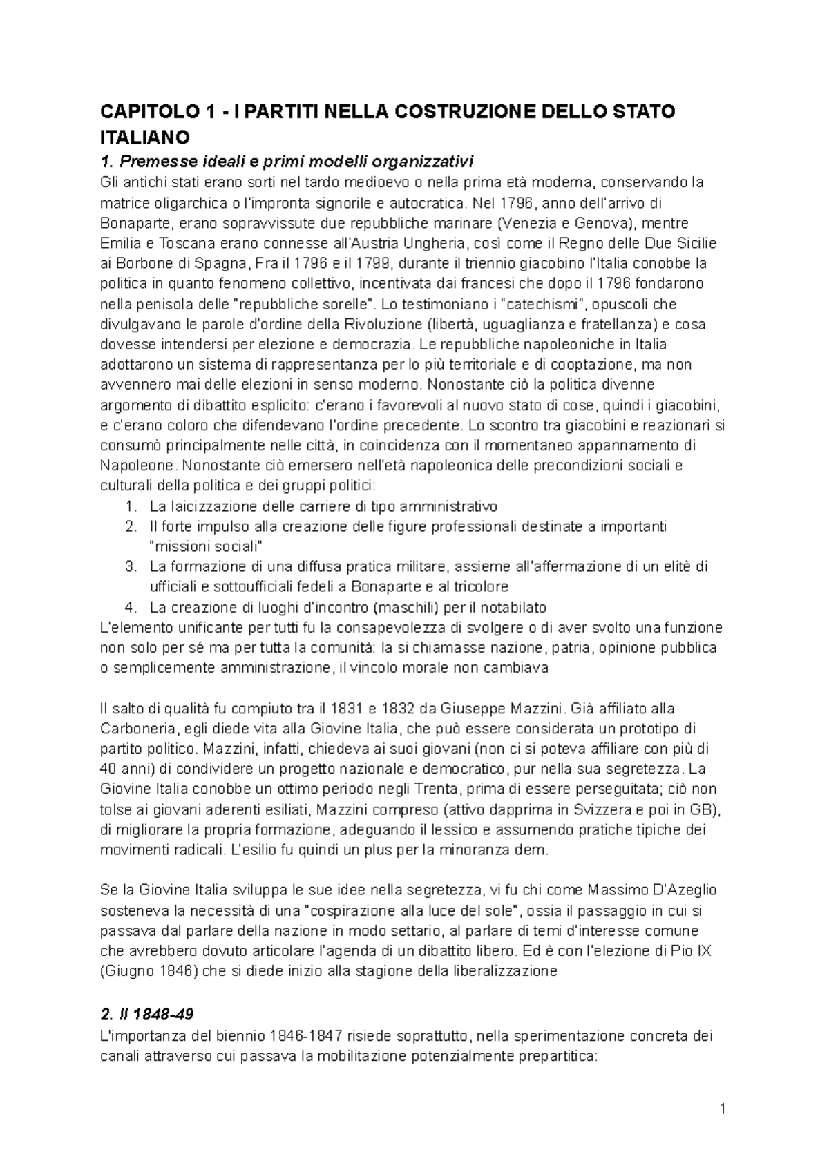 Storia dei partiti politici italiani - Pombeni - CAPITOLO 1 - I PARTITI ...