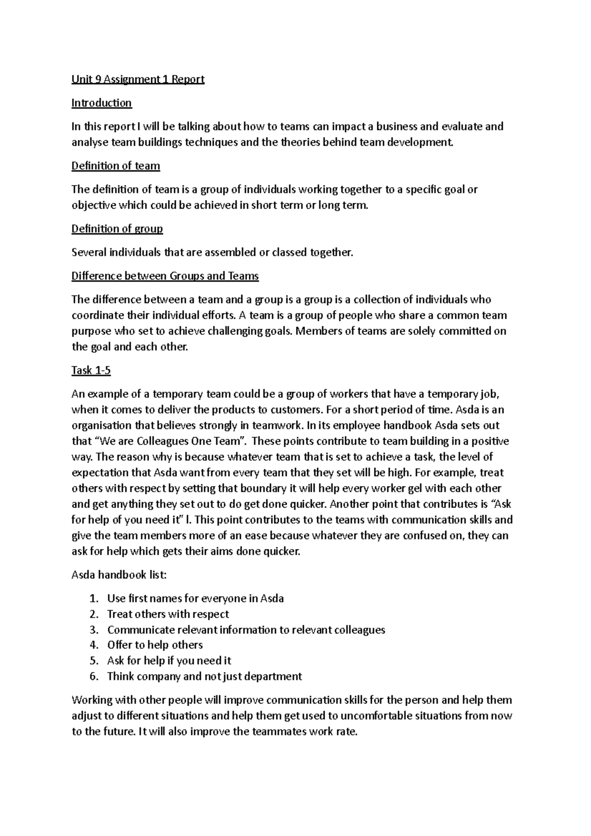 Unit 9 Assignment 1 Report - Unit 9 Assignment 1 Report Introduction In this report I will be ...