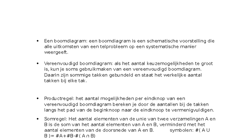 Wiskunde - Boomdiagrammen en Regelgeving (WIS 101) - Studocu