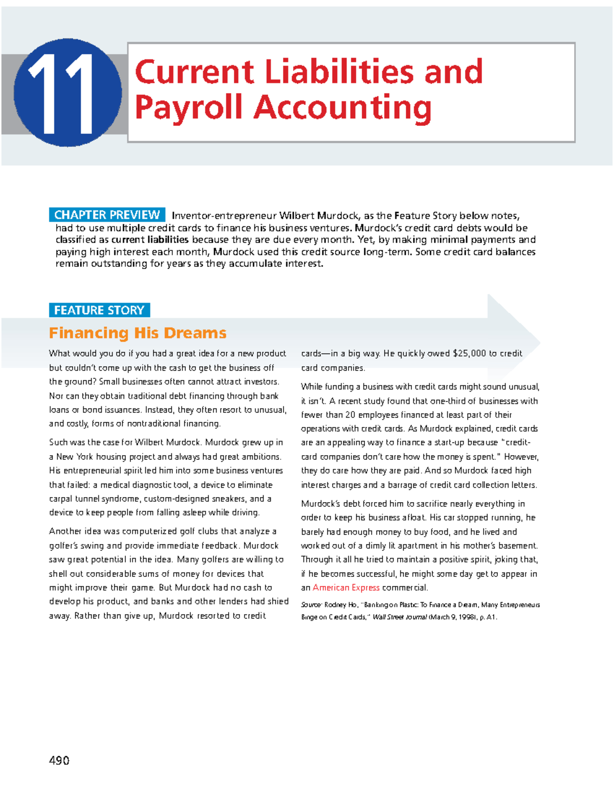 Current Liabilities and Payroll Accounting: Chapter Overview (ACCT 490 ...
