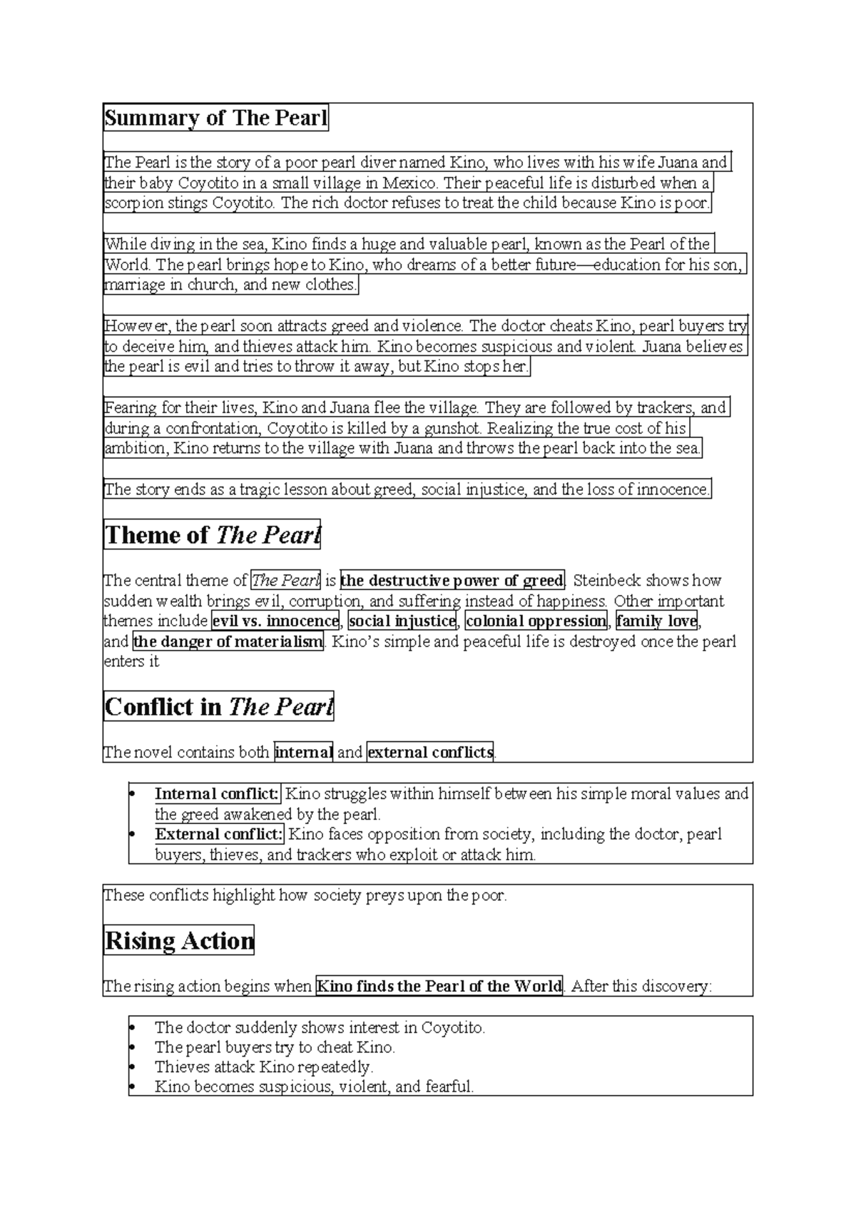 The Pearl (ENG 101) - Summary, Themes, and Character Analysis - Studocu