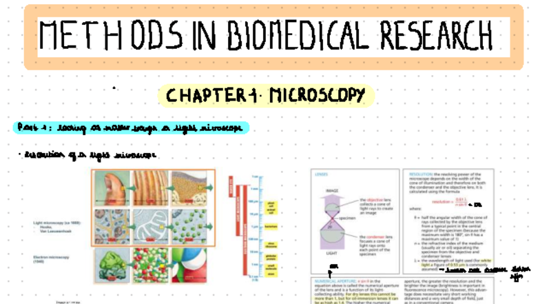 METHODS IN BIOMEDICAL RESEARCH (MBR) CHAPTER 1: MICROSCOPY OVERVIEW ...