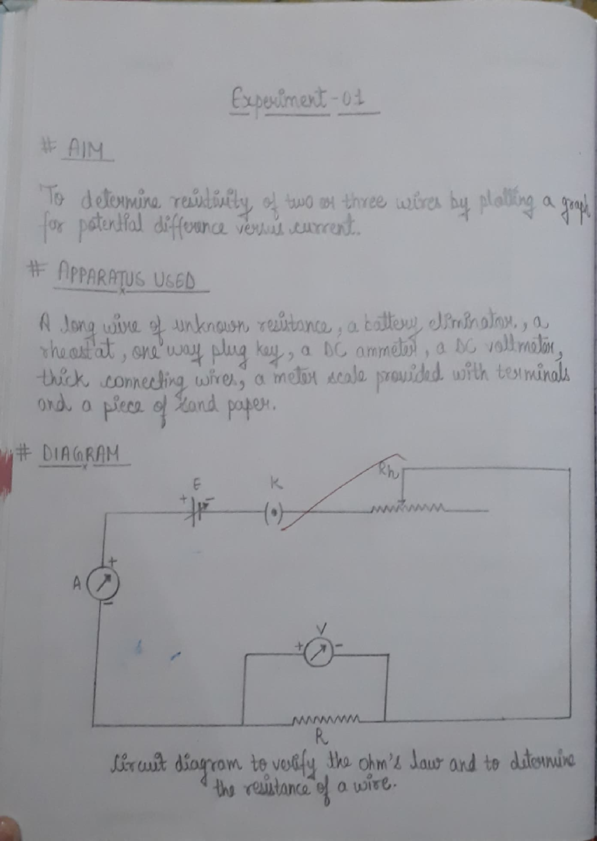 Physics - Experiment 1 Practical File - Studocu