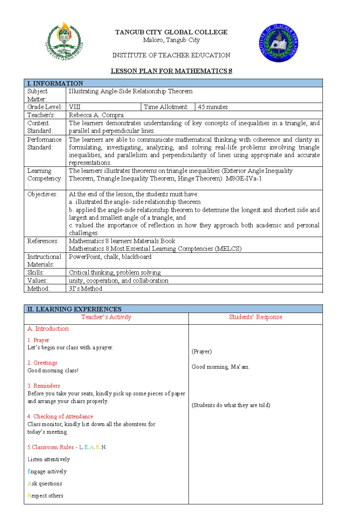 Accomplishment Report OF THE Homeroom PTA - ACCOMPLISHMENT REPORT OF ...