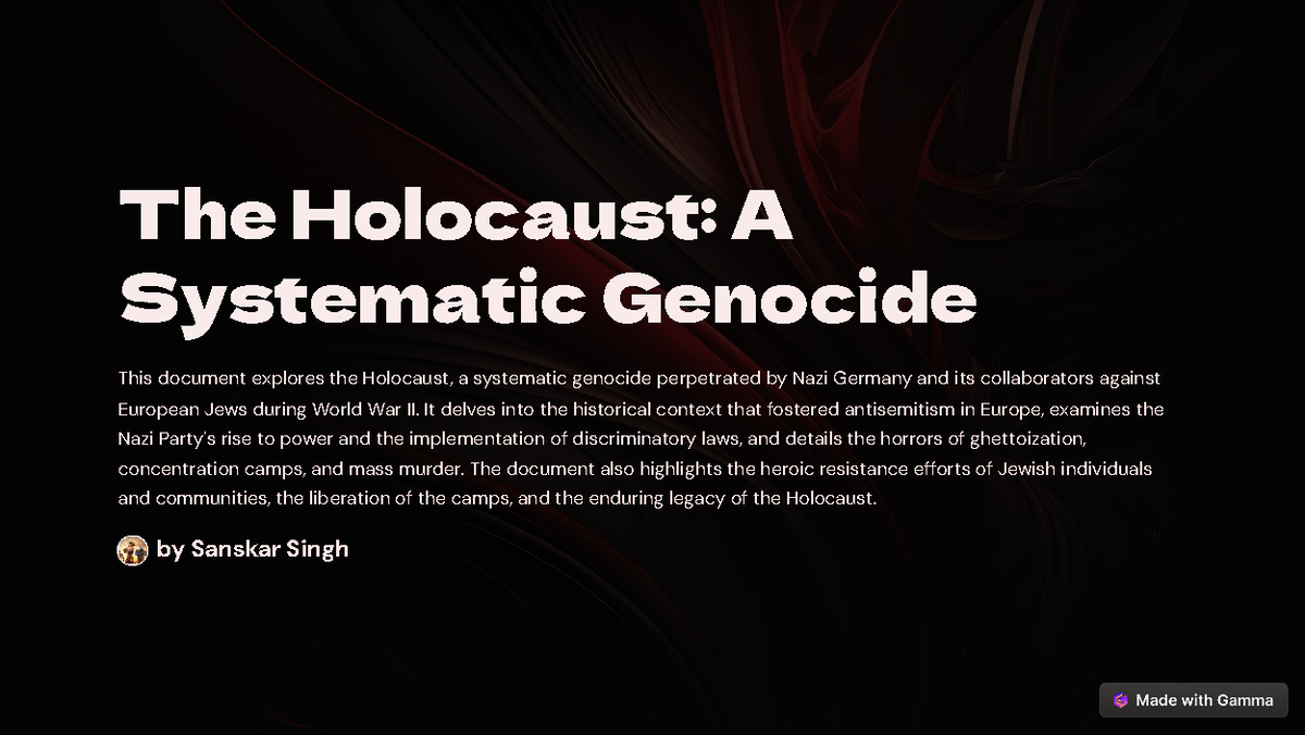 The Holocaust A Systematic Genocide - The Holocaust: A Systematic ...