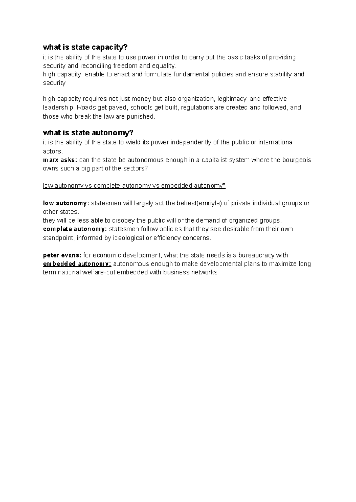 Pols - pols - what is state capacity? it is the ability of the state to ...