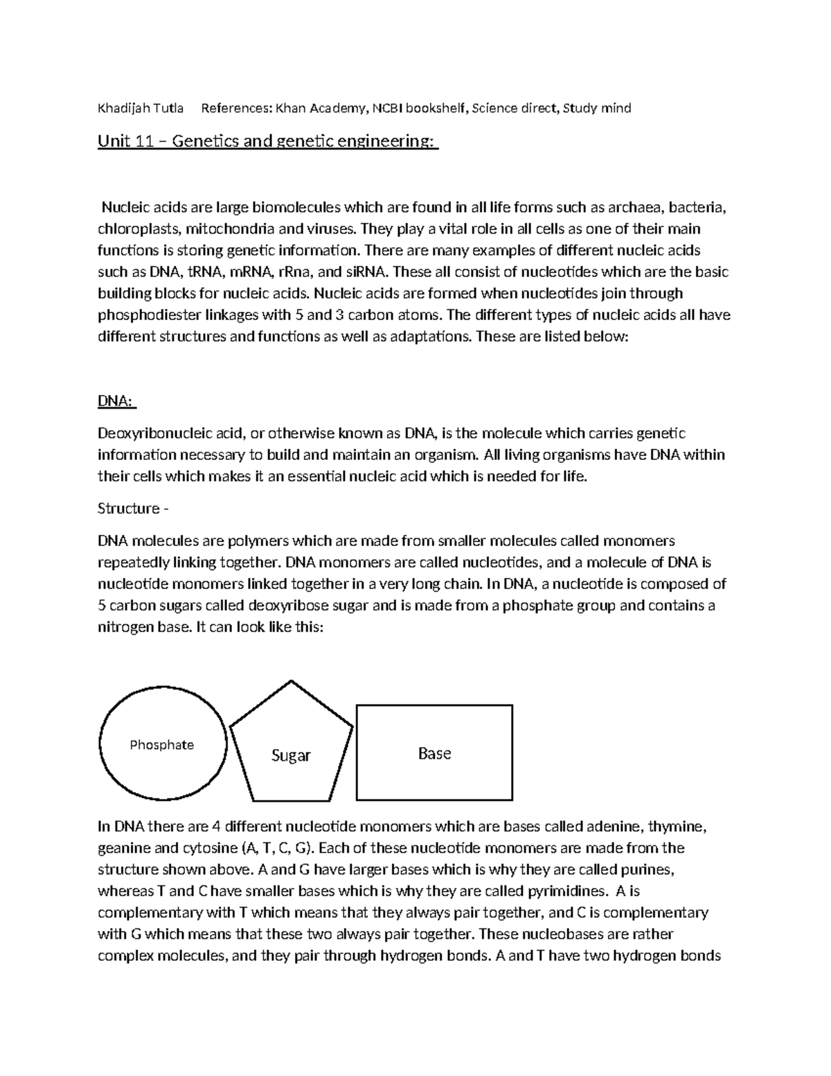 Unit 11A - Comprehensive Overview of Genetics and Genetic Engineering ...