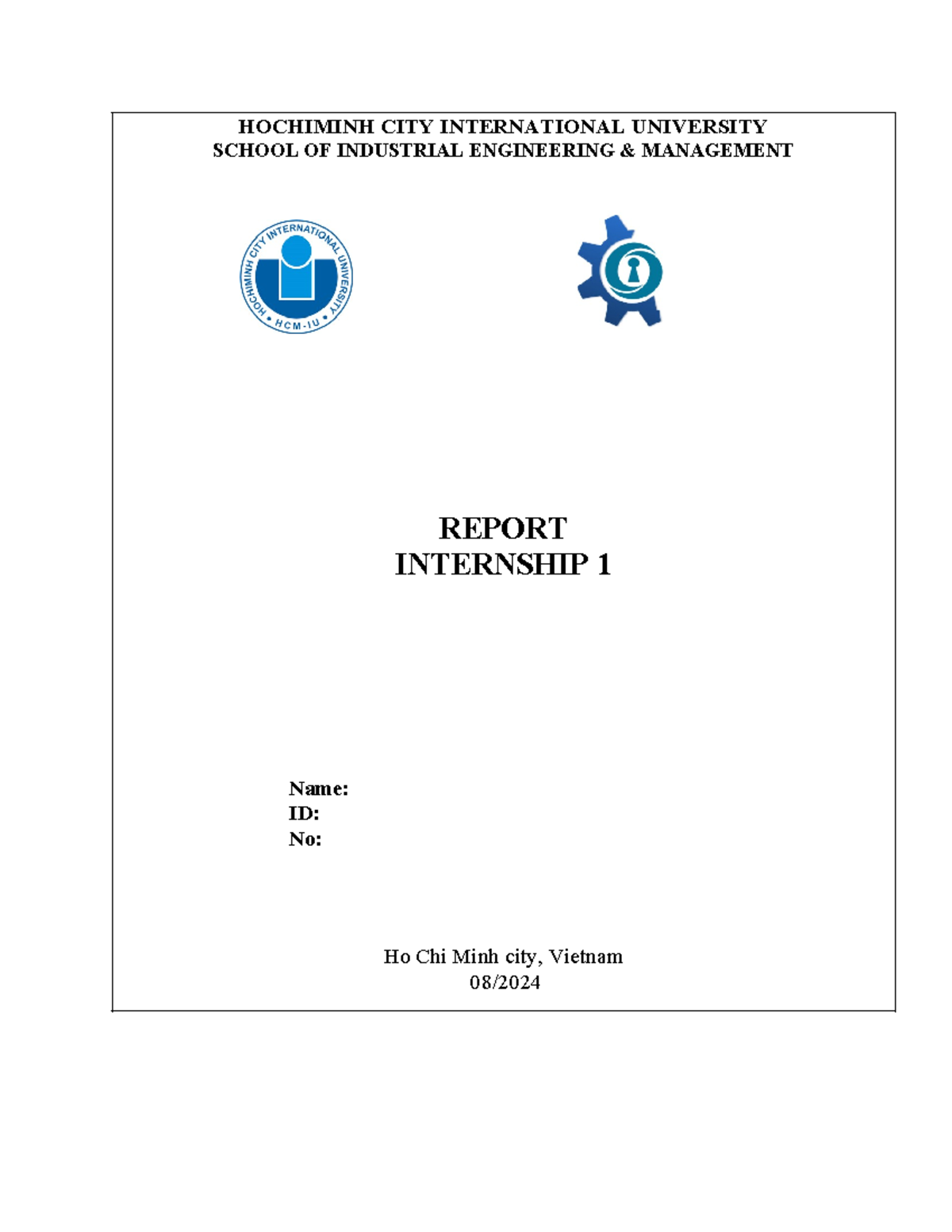 Internship 1 Report - Industrial Engineering (IE 101) Insights and ...