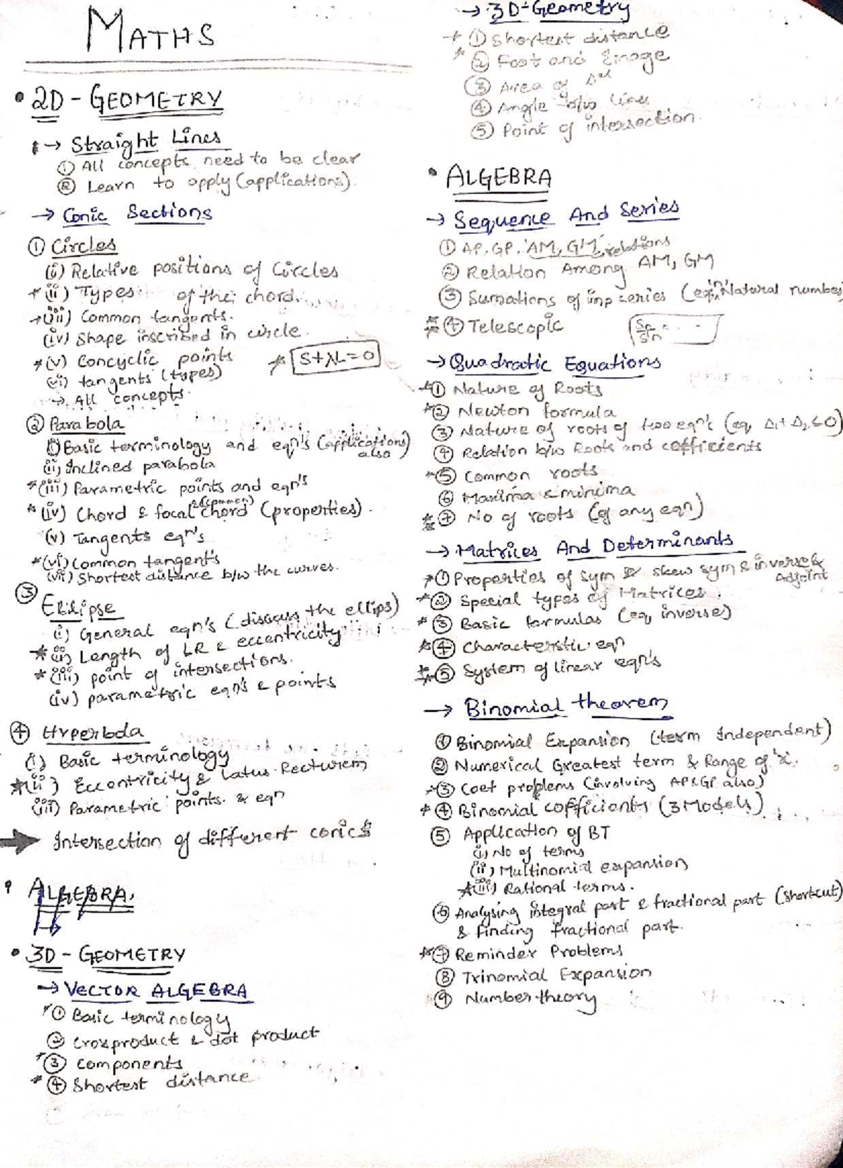 MATHS I: Comprehensive Study Guide on Geometry, Algebra, and Calculus Concepts - Studocu