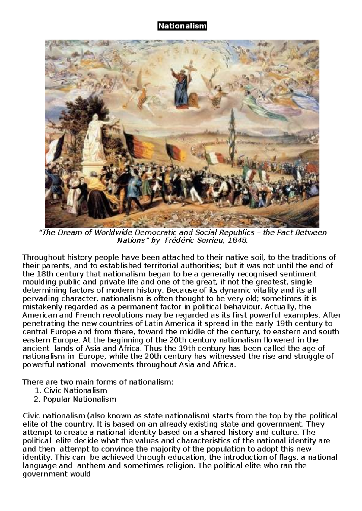 Nationalism: A Study of Civic and Popular Movements (Course Code: 4 ...