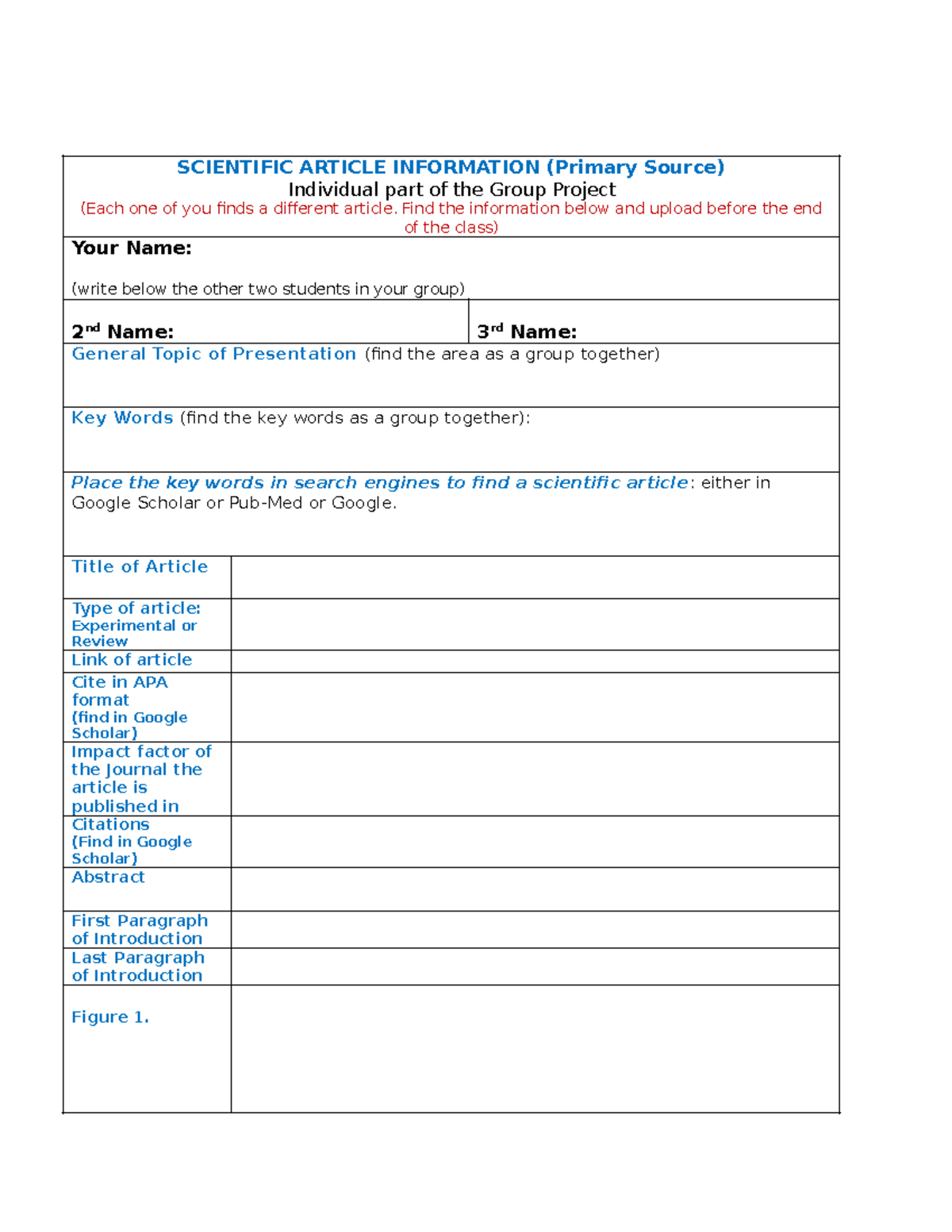 3. Template TO FILL IN AND Upload - SCIENTIFIC ARTICLE INFORMATION ...