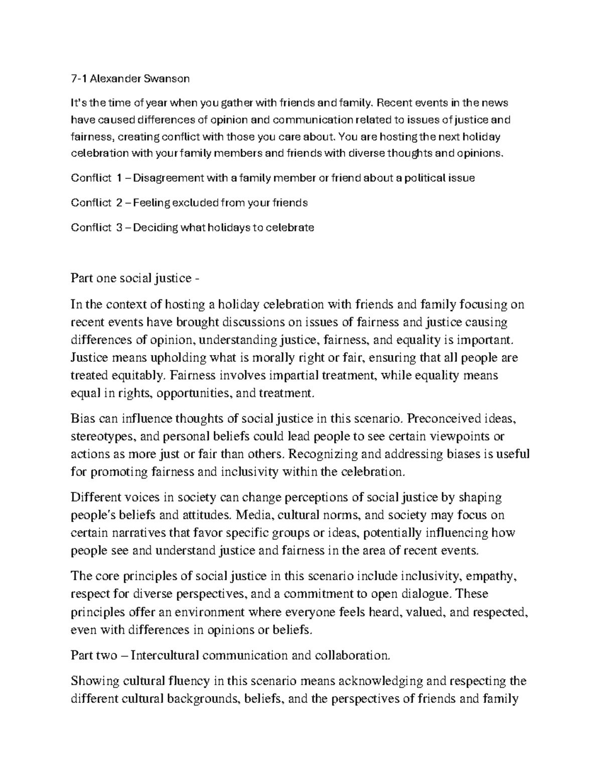 Navigating Family Conflicts During the Holidays - SOC 101 Essay Notes ...