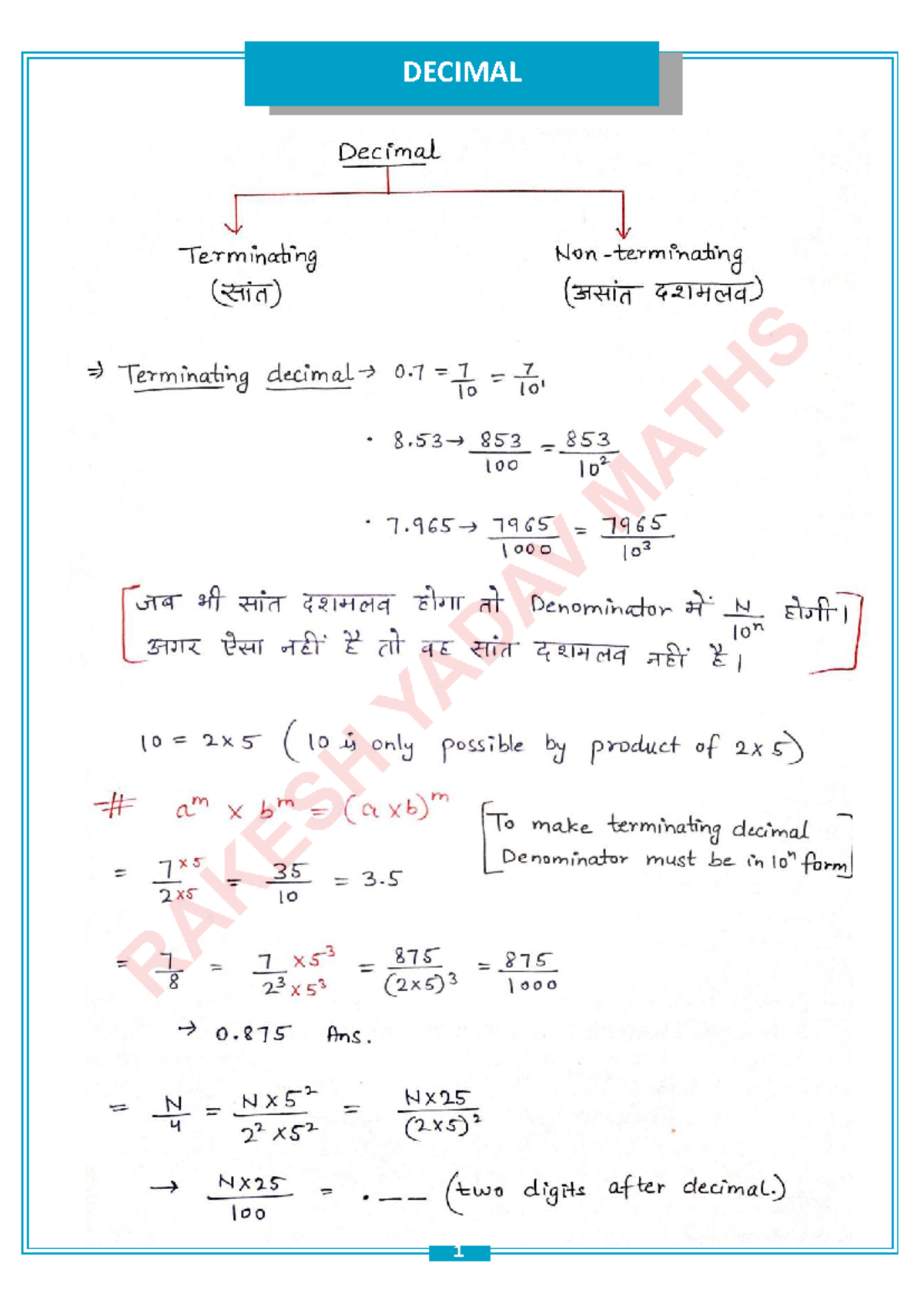 Decimal Notes for Course 368540: Comprehensive Guide - Studocu