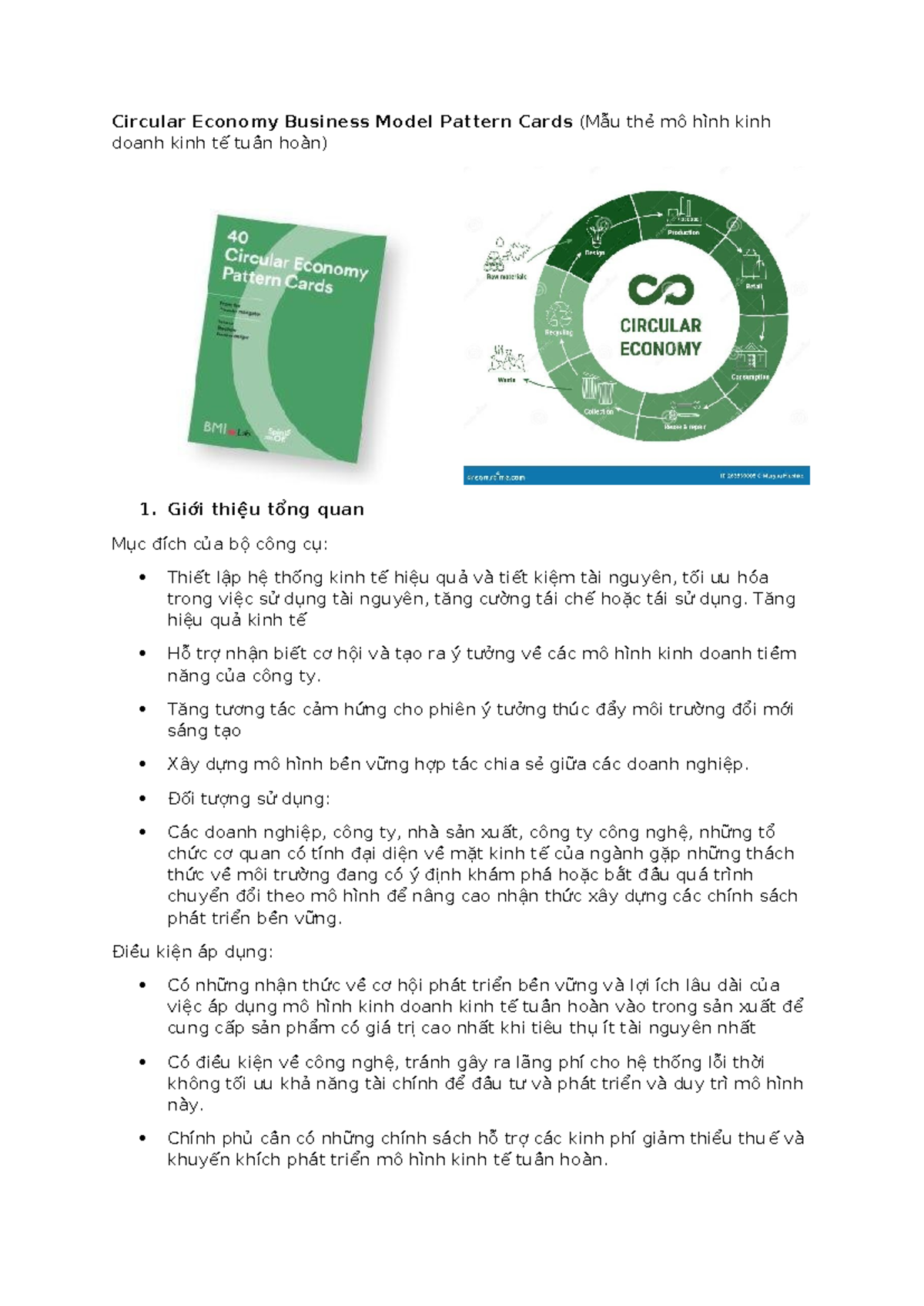 Circular Economy Business Model Pattern Cards - Giới thiệu tổng quan ...