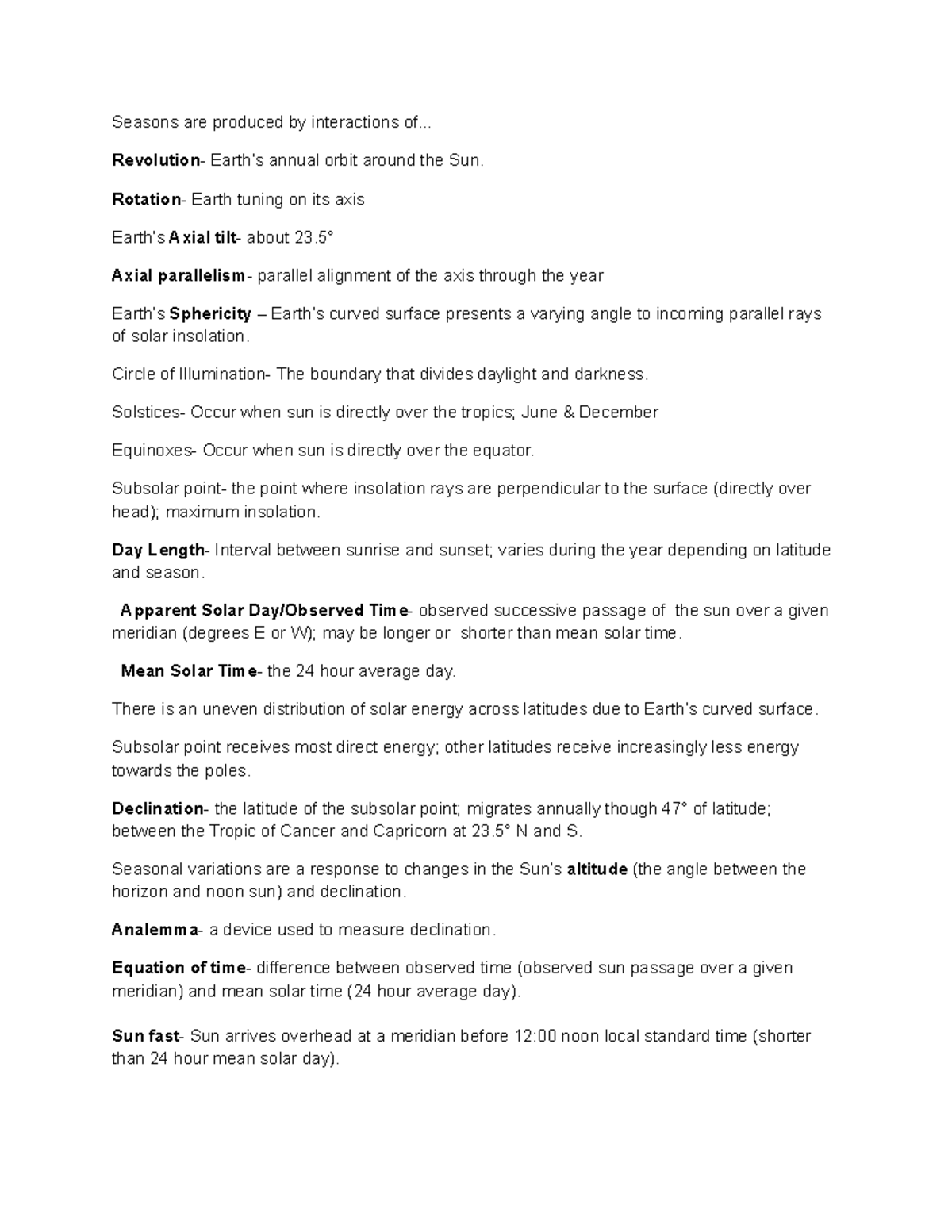 Earth-Sun Relationships: Insolation, Seasons, and Day Length Insights ...