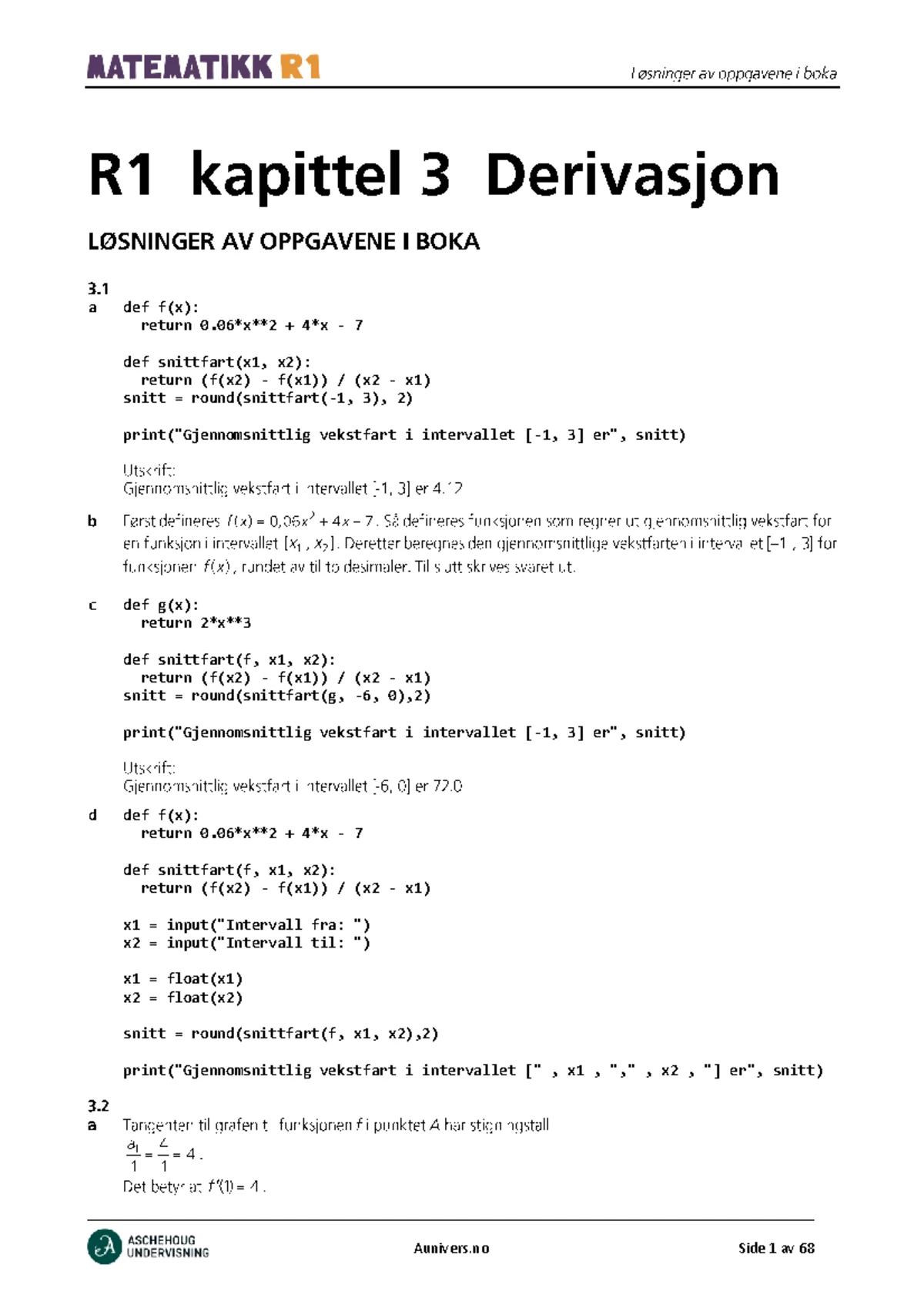 Eksempeloppgaver for Matematikk 1T - Eksamensforberedelse MAT09- - Studocu