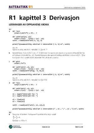 Eksempeloppgaver for Matematikk 1T - Eksamensforberedelse MAT09- - Studocu