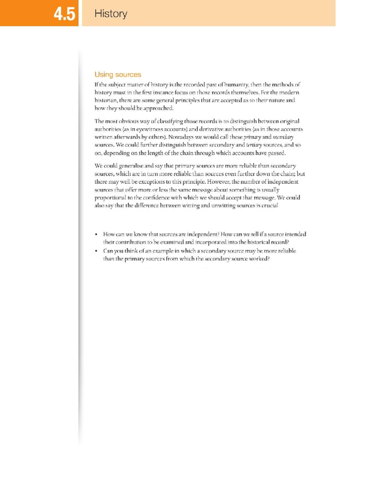 Analyzing historical sources - 4 History Using sources If the subject ...