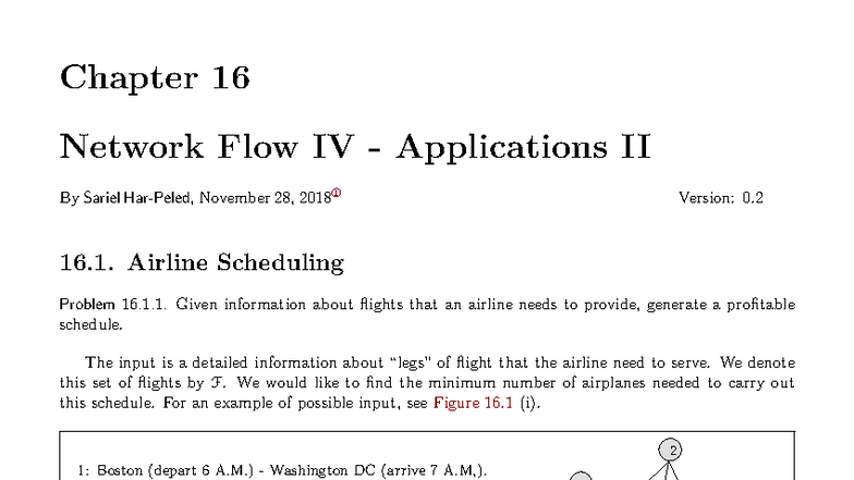Chapter 16: Network Flow IV Applications II - Airline Scheduling ...
