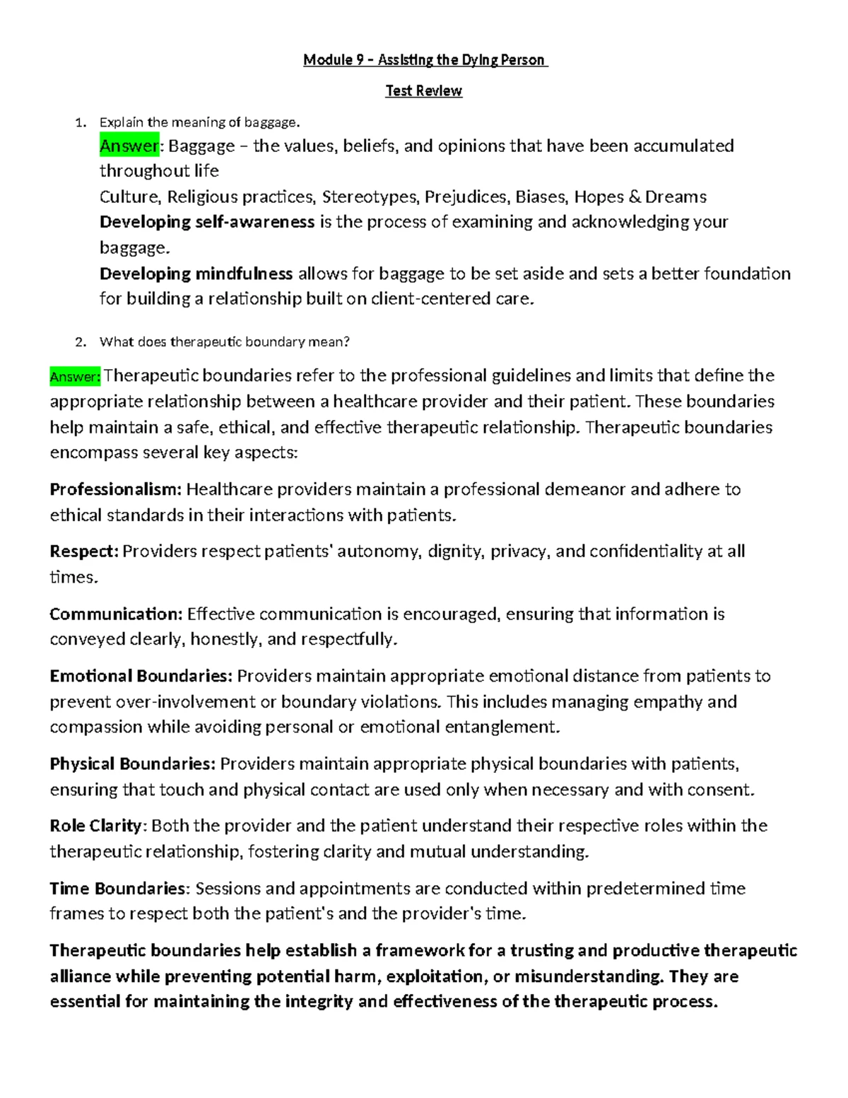 Module 6 - Household Management, Nutrition & Hydration Test Review ...