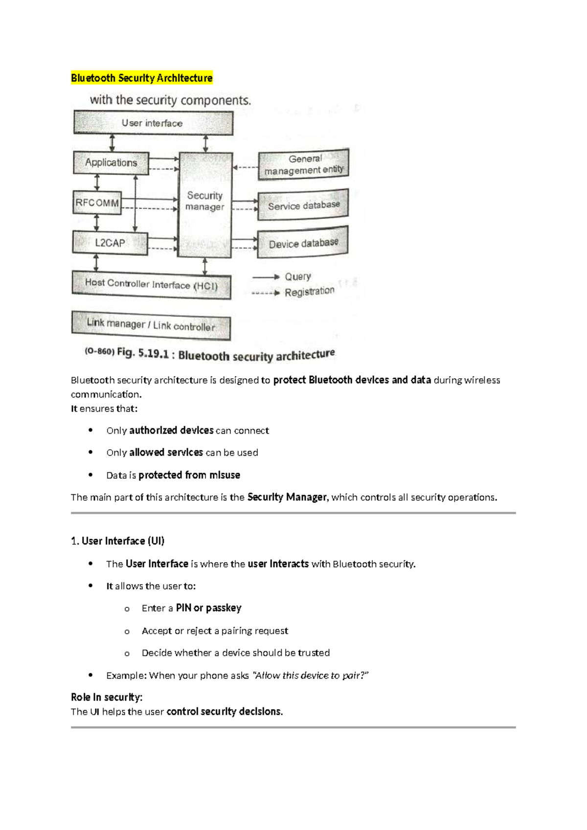 WC5 - Bluetooth Security Architecture and Communication Notes - Studocu