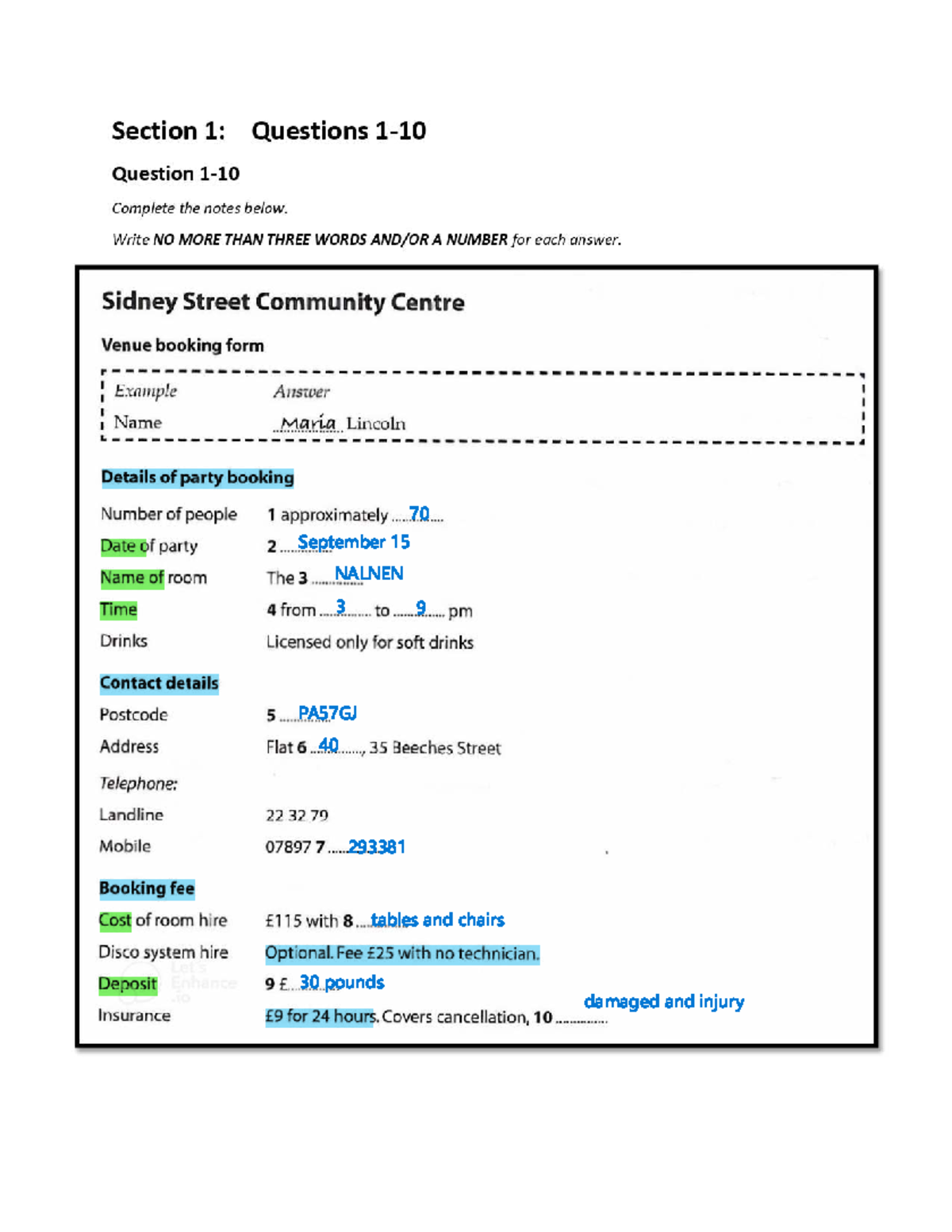 UNIT 7 (LIS Test) - Venue Booking & Green Products Quiz - Studocu
